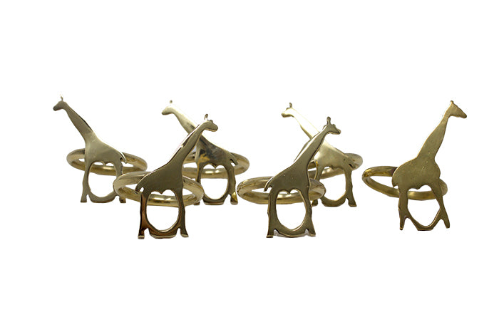 GIRAFFE BRASS NAPKIN RINGS – GiraffeManorShop